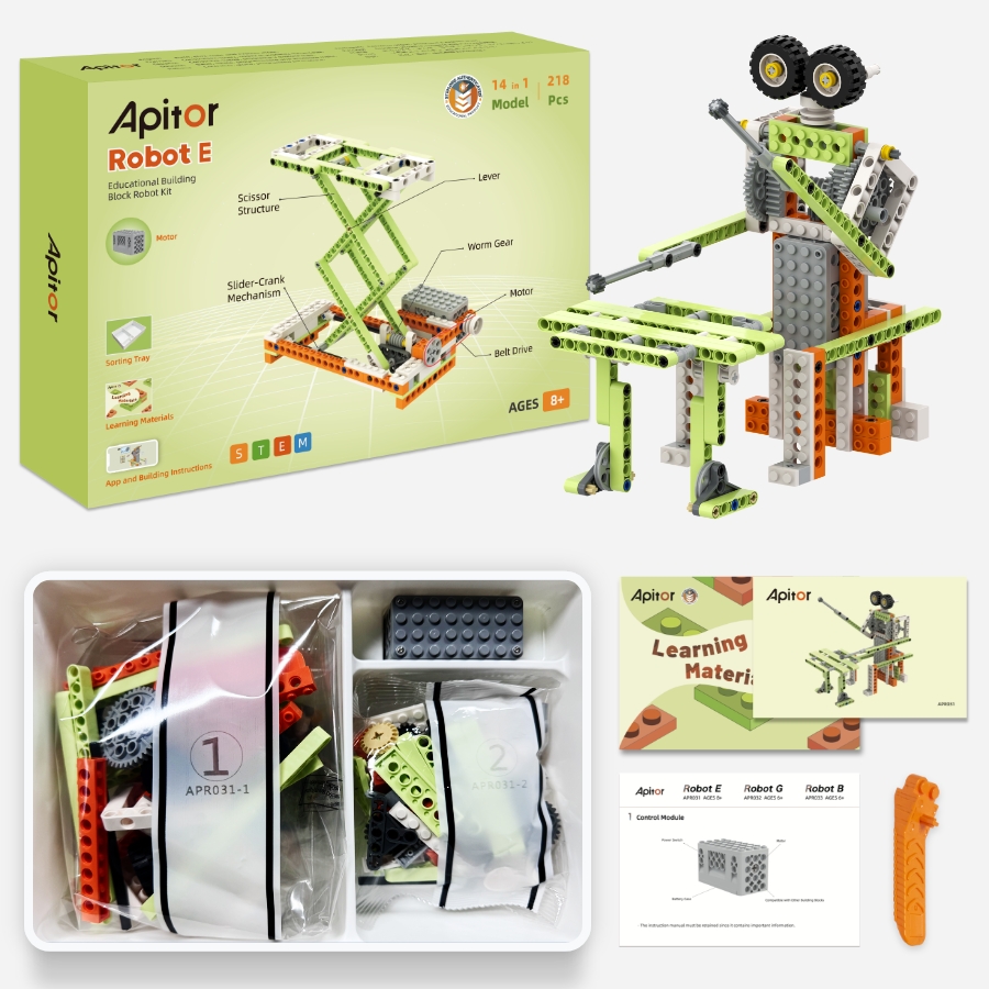 Apitor Robot E - 14-in-1 motorized mechanical educational robot buy ...